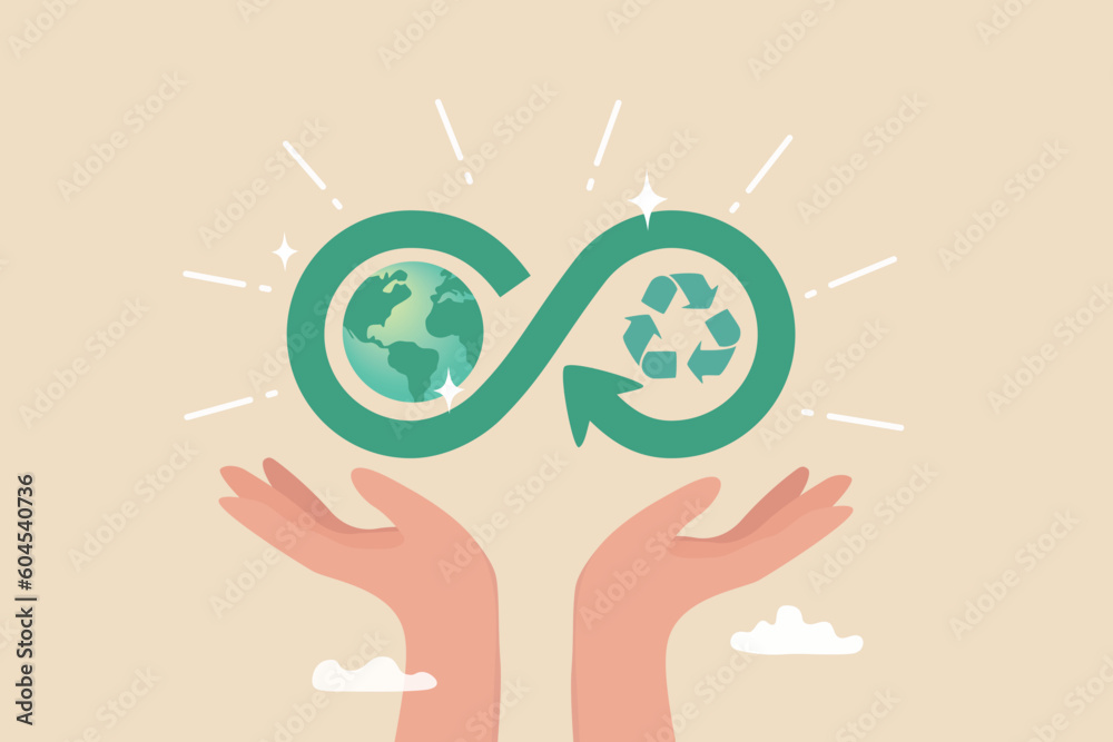Circular economy, sustainability, ecology with reusable resource ...