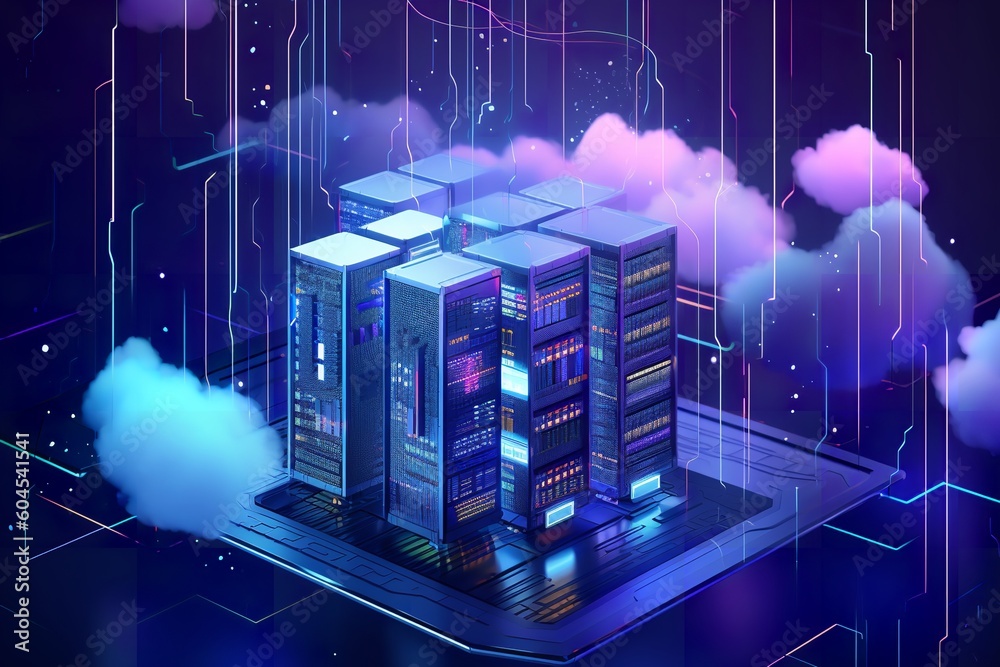 Cloud Server Illustration: Technology and Connectivity in the Digital ... Cloud Server Illustration: Technology and Connectivity in the Digital ...