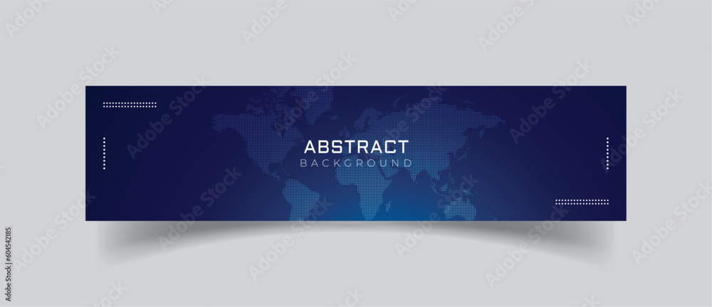 Linkedin banner blue technology with globe background Stock Vector ...