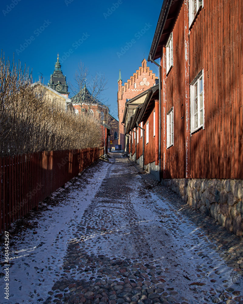 Gymnasiegränd, "High school alley" in english. cobblestone, alley, High ...