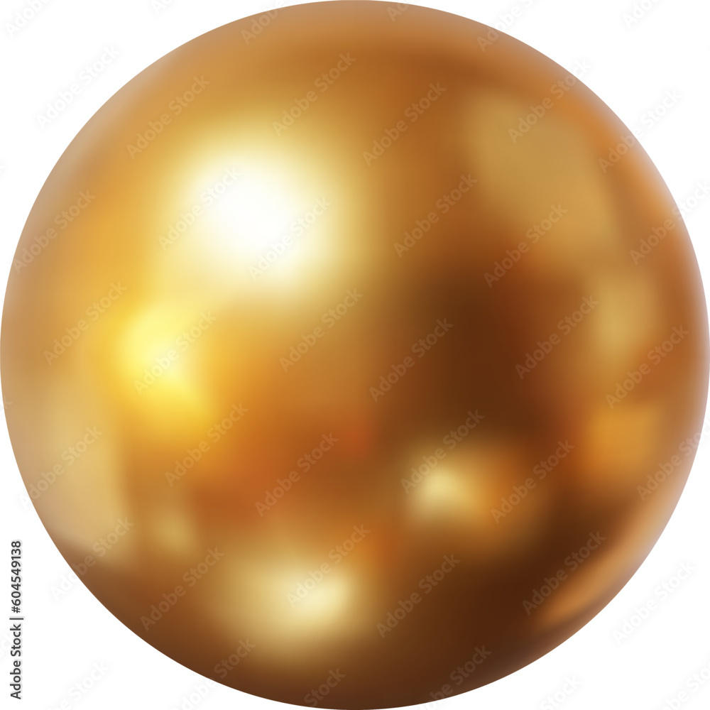 3d gold shape sphere Metal simple figure for your design on isolated ...