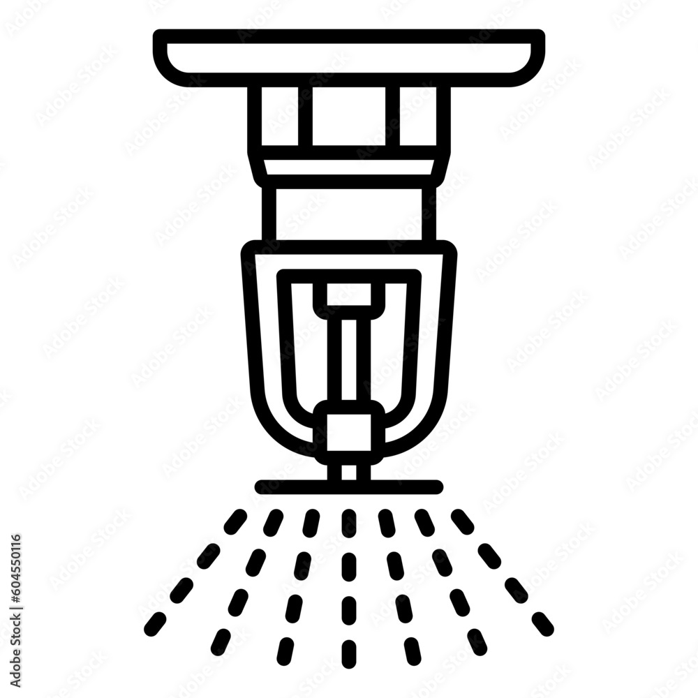 Water sprinkler icon to extinguish automatic fire in the building Stock ...