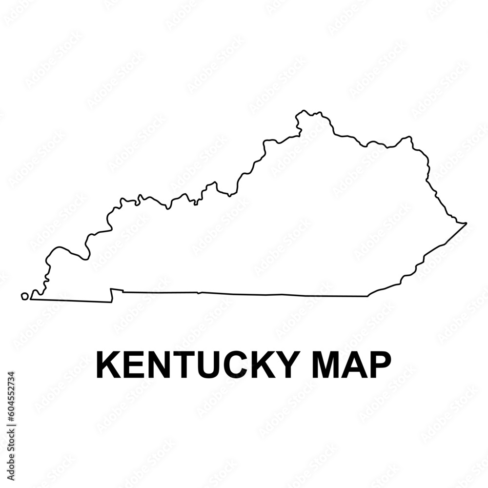 Kentucky map shape, united states of america. Flat concept icon symbol ...