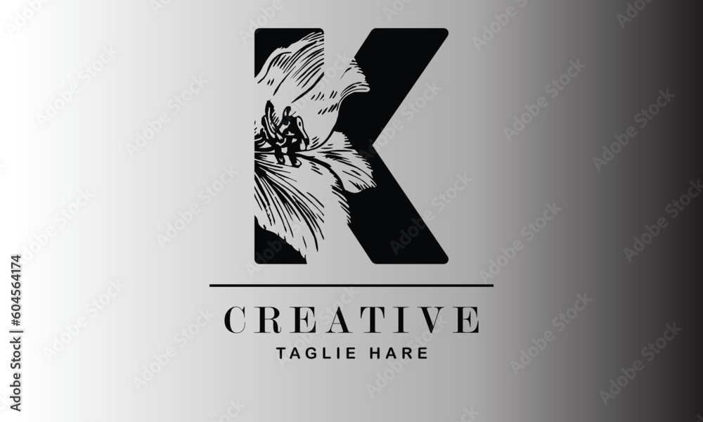 K Set of floral design logo elements. Wreath borders dividers, frame ...