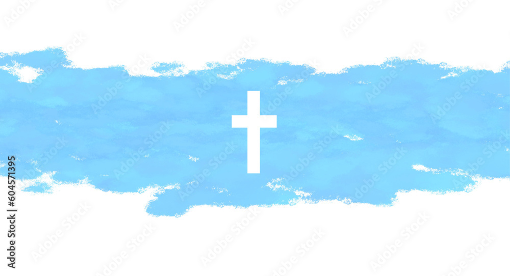 cross on blue background, cross on the sky, Watercolor eps Easter cross ...