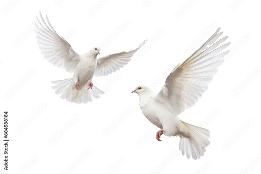 2 Flying Doves