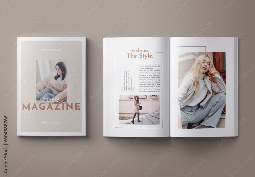 Clean Magazine Layout Stock Template | Adobe Stock