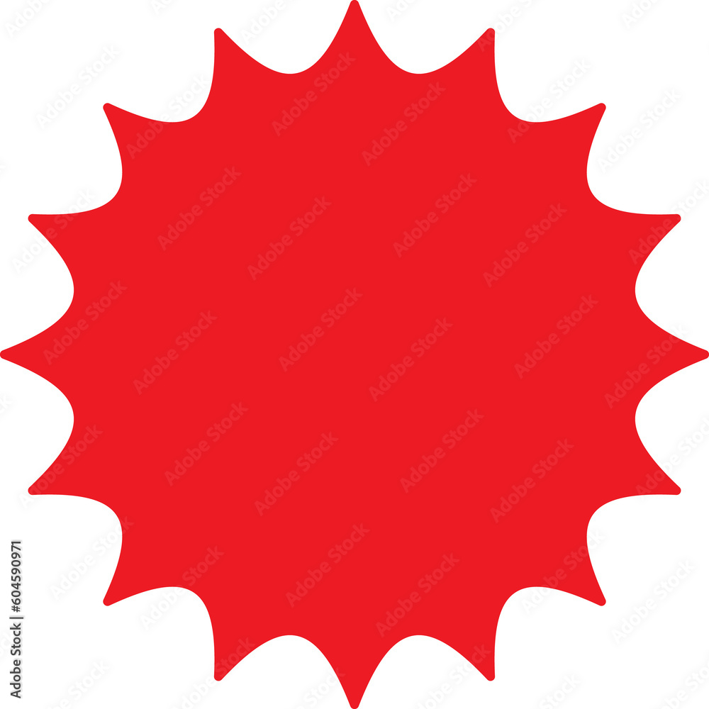 Red round star shape sale price and discount tag, blank label sticker ...