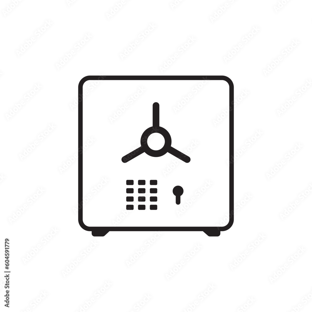 Bank safe box icon. Safe lock vector icon. Money safe flat sign design ...