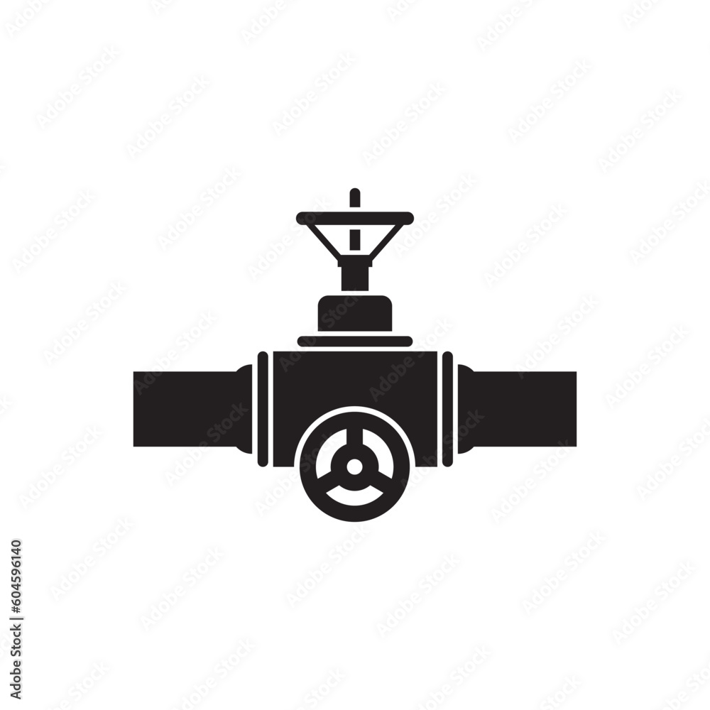 Gas pipeline vector icon. Tube flat sign design. Piping icon. Pipeline ...