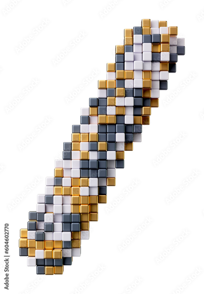 Symbol Slash of alphabet digital pixel font isolated on transparent ...