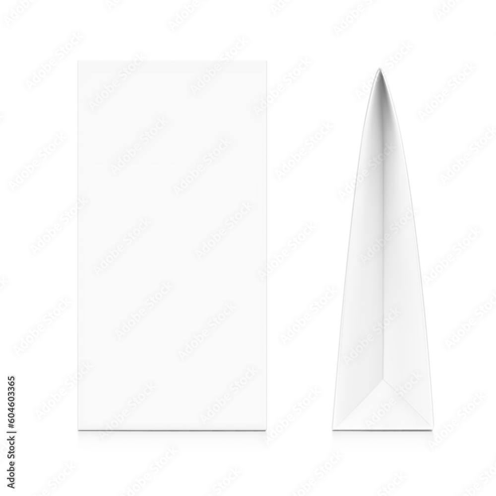 Realistic triangular cardboard box mockup. Vector illustration isolated ...