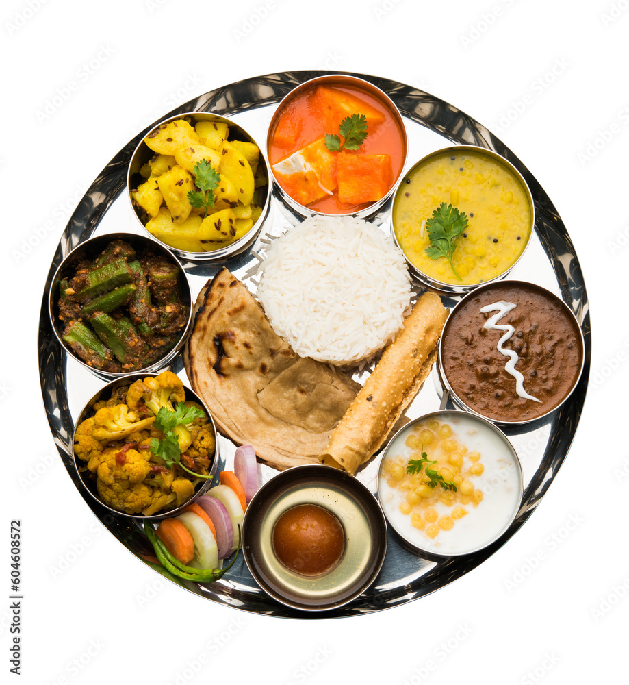Foto de indian veg thali_food platter png image_ Indian food isolated ...