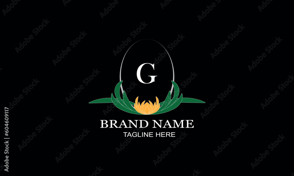 Color monogram design with initial letter G. Can be used as a logo for ...