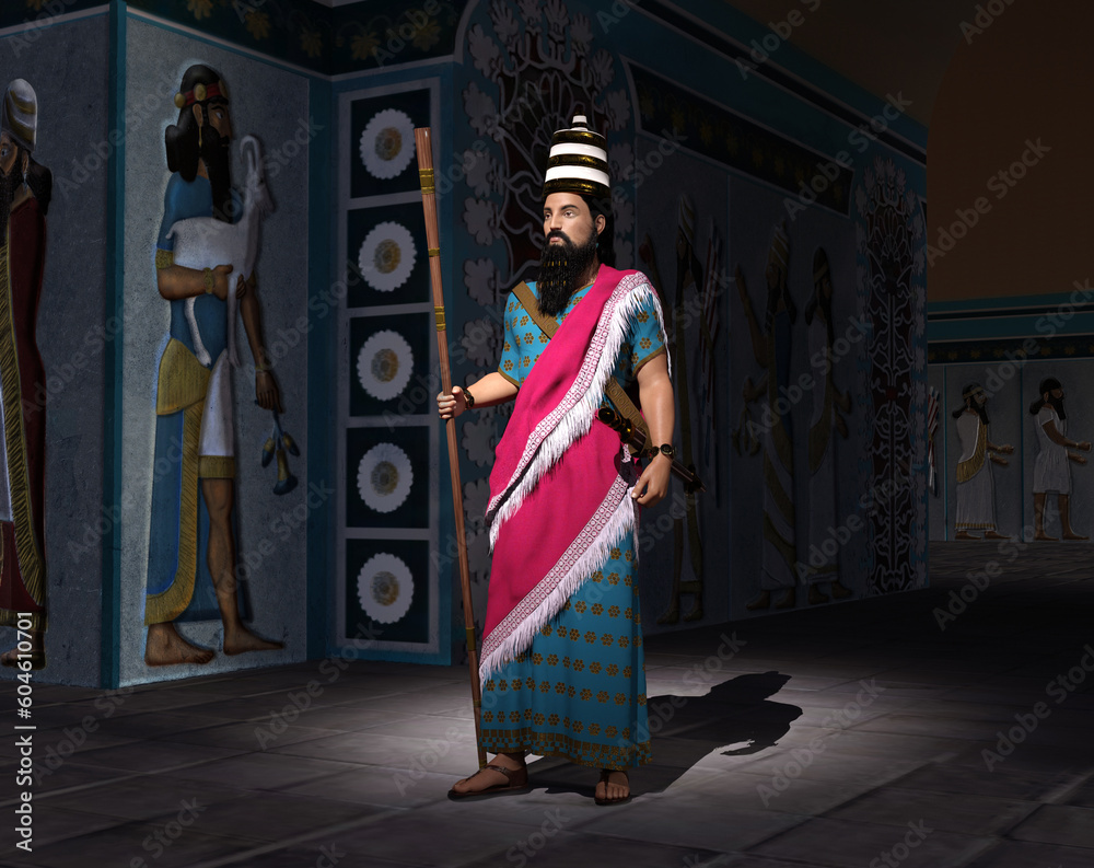 3d illustration of Sargon II, king of the Neo-Assyrian Empire from 722 BC to 705 BC Stock ...