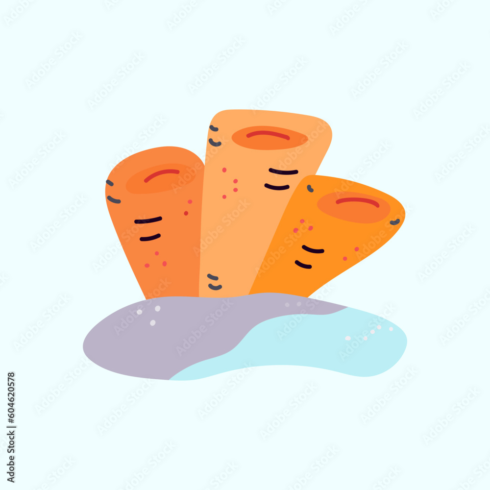 polyp cartoon flat vector illustration Stock Vector | Adobe Stock