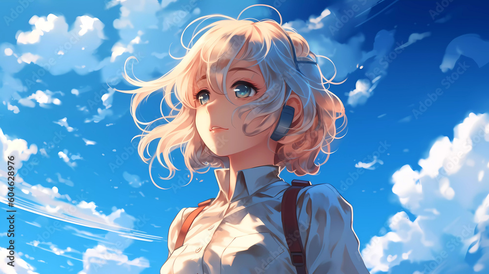 hand drawn anime girl illustration Stock Illustration | Adobe Stock