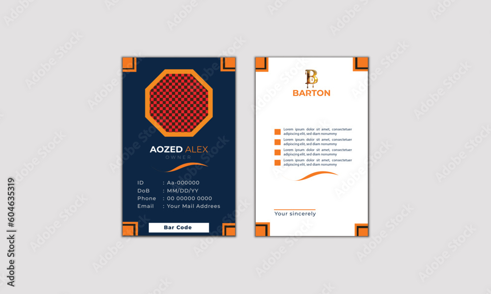 ID CARD, Modern Identity Card, ID Card Layout, Card Design ...
