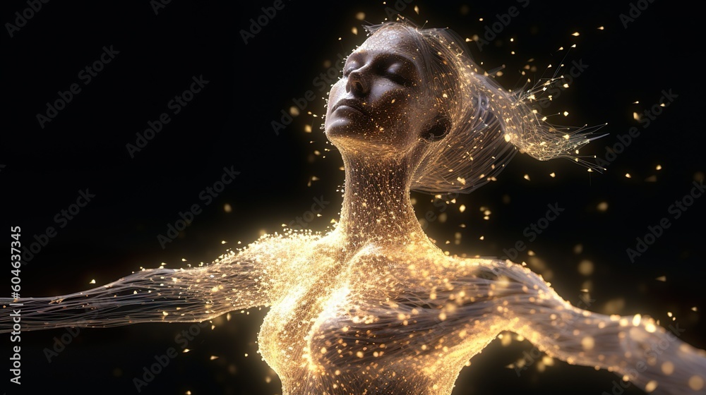 human body linked connections - Generative AI art Stock Illustration ...