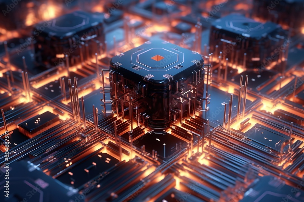 Abstract futuristic quantum computer. Futuristic microchip processor ... Abstract futuristic quantum computer. Futuristic microchip processor ...