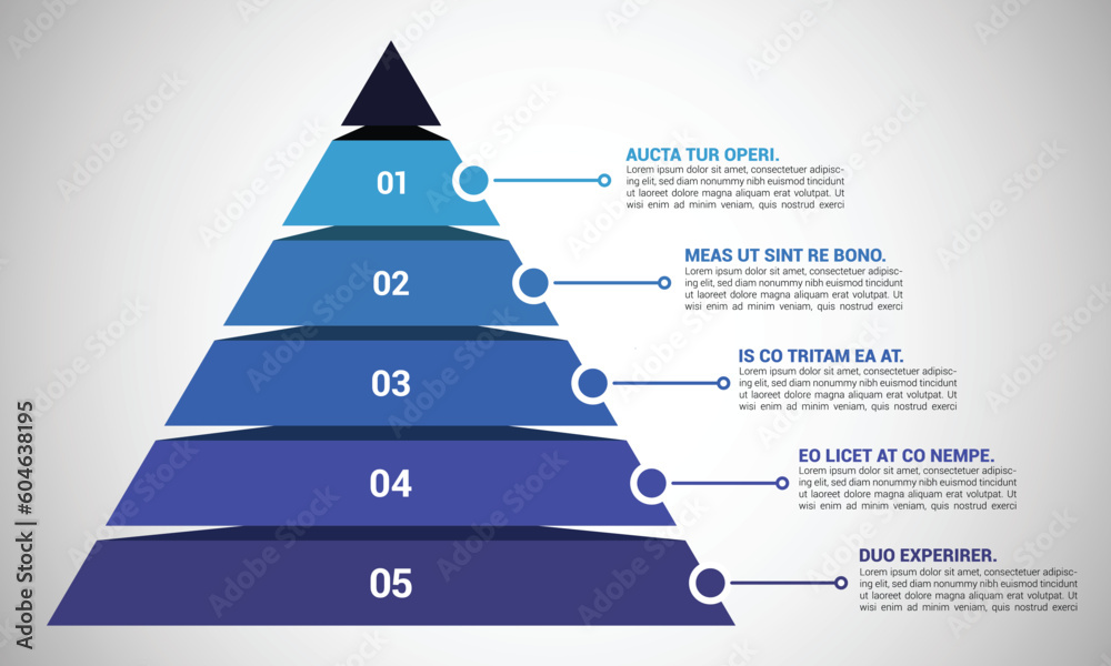 Pyramid Infographic, funnel pyramid business infographic with 5 charts ...