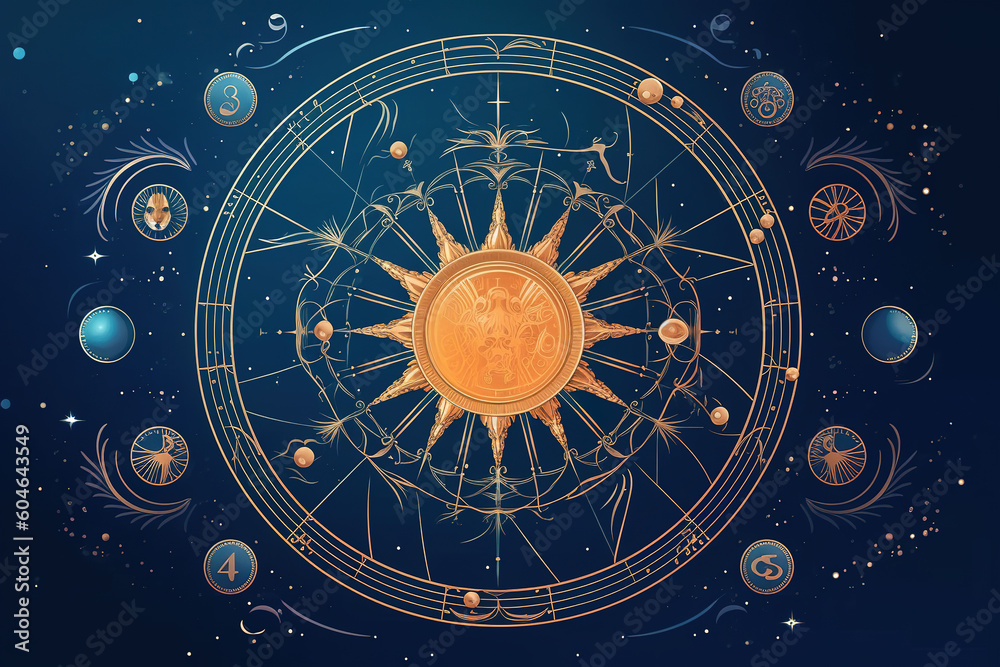 magic banner for astrology, magic divination, cosmic device, crescent ...