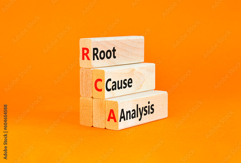 RCA root cause analysis symbol. Concept words RCA root cause analysis ...