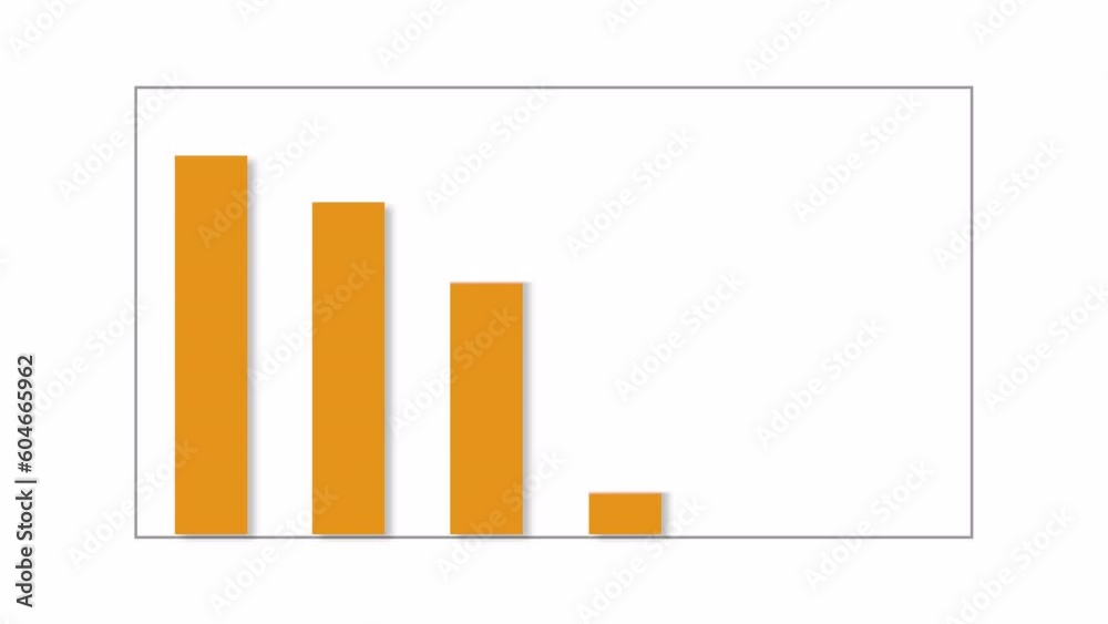 Illustration of animated business table, statistics growth chart with ...