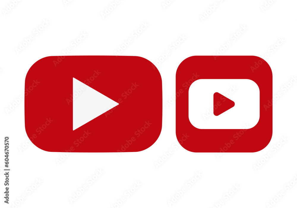 Icono de aplicación o botón de youtube. Stock Vector | Adobe Stock