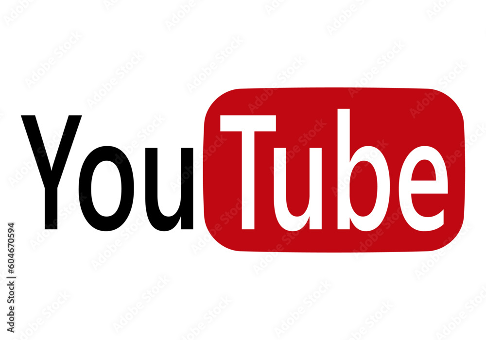 Logo de youtube en fondo blanco. Stock Vector | Adobe Stock