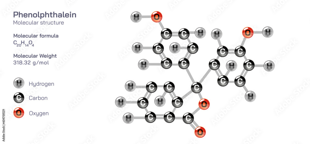 Phenolphthalein molecular structure formula. Periodic table structural ...