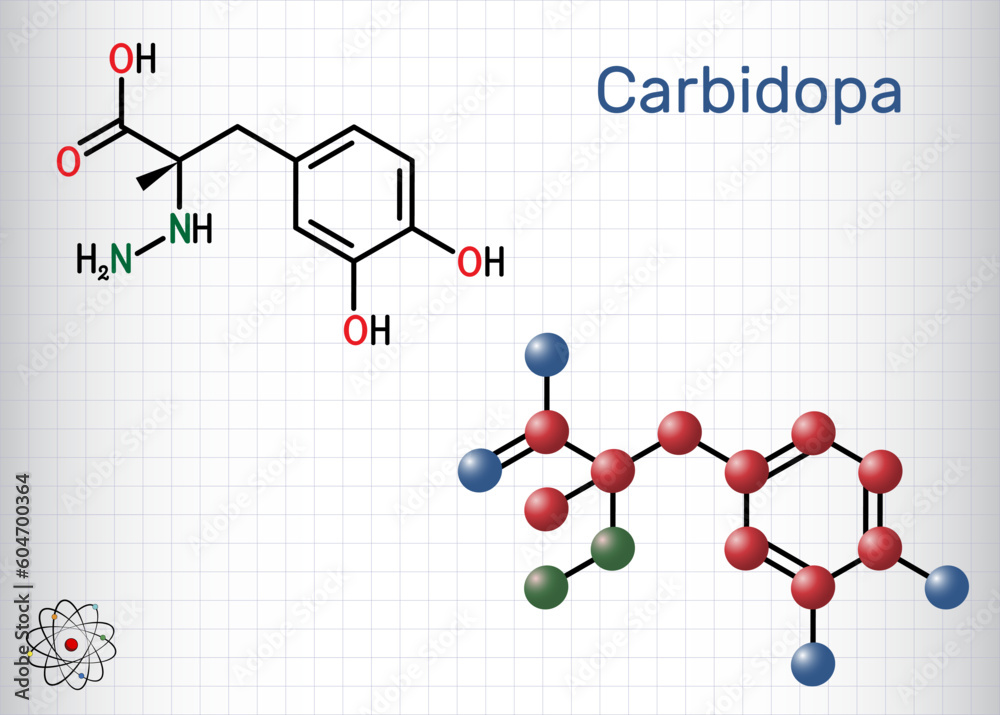 Carbidopa molecule. It is dopa decarboxylase inhibitor used for ...