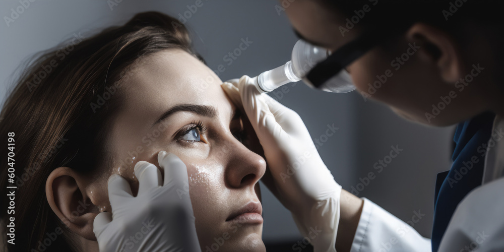 Doctor examining a patient's eye , treating conjunctivitis infected eye ...