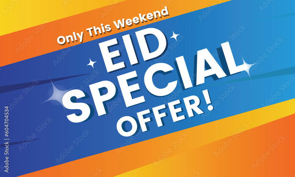 Eid special offer editable 3d text style background design template ...