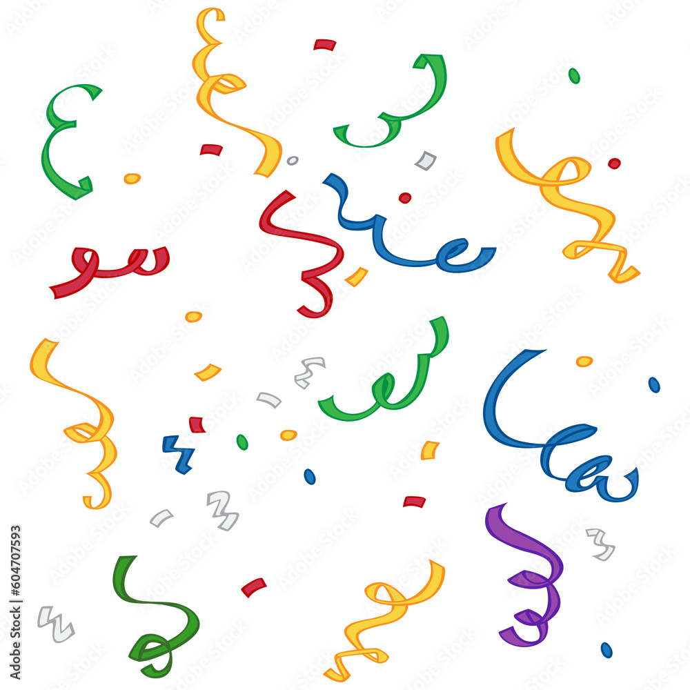 cartoon variety colorful confetti holiday joy stock image template ...