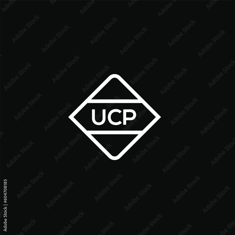 UCP letter design for logo and icon.UCP monogram logo.vector illustration with black background ...