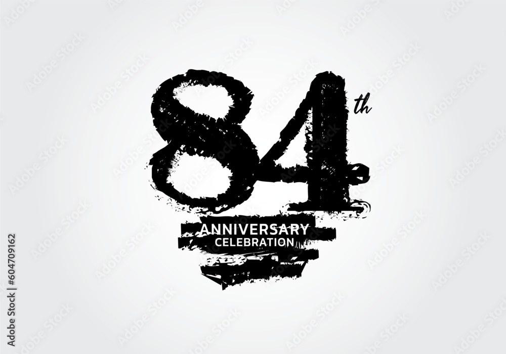 Vetor de 84 years anniversary celebration logotype black vector, 84th ...
