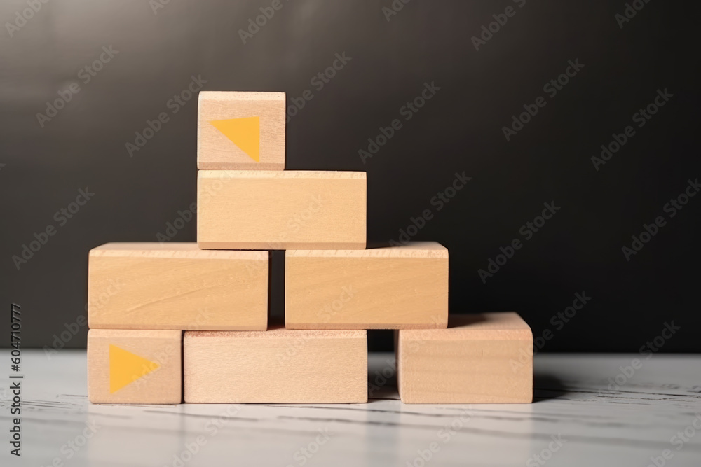 Rising arrow on staircase, increasing business, Business concept of ...