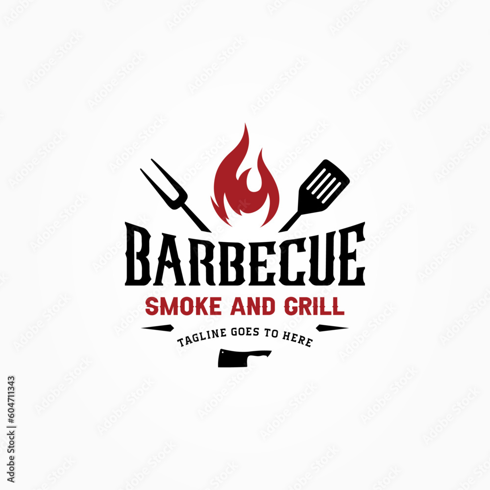 Barbecue logo design. BBQ and Grill logo design template. Barbeque logo ...