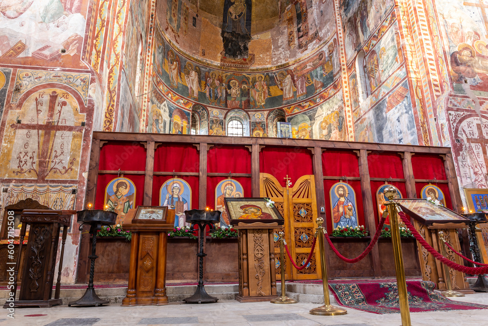 Photo Gelati Monastery, Georgia, inside view of the main nave with ...