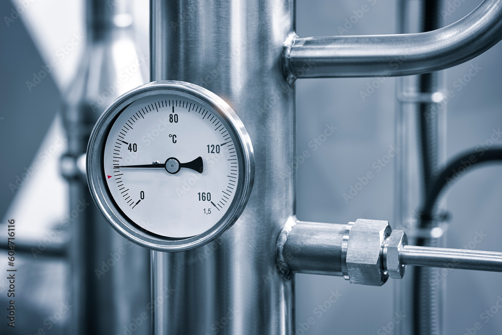 Industrial concept. equipment of the boiler-house, - valves, tubes ...