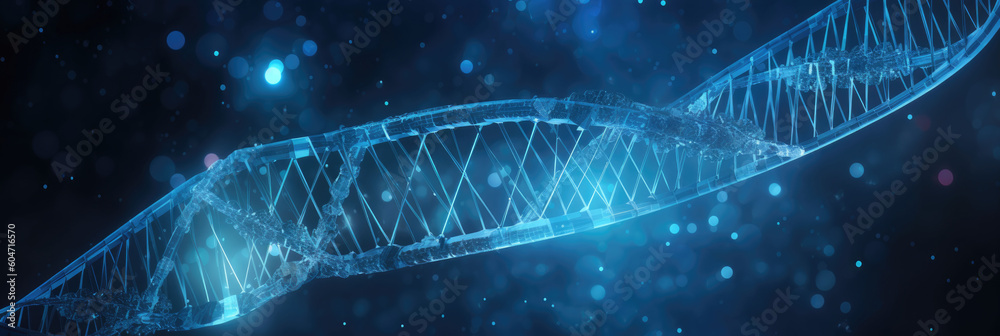 DNA Banner. Medical science, genetic biotechnology, chemistry biology ...