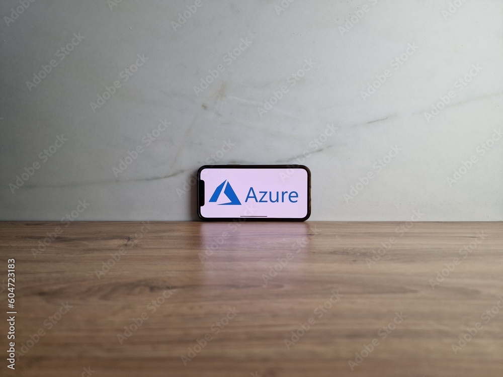 Microsoft Azure logo displayed on mobile phone Stock Photo | Adobe Stock