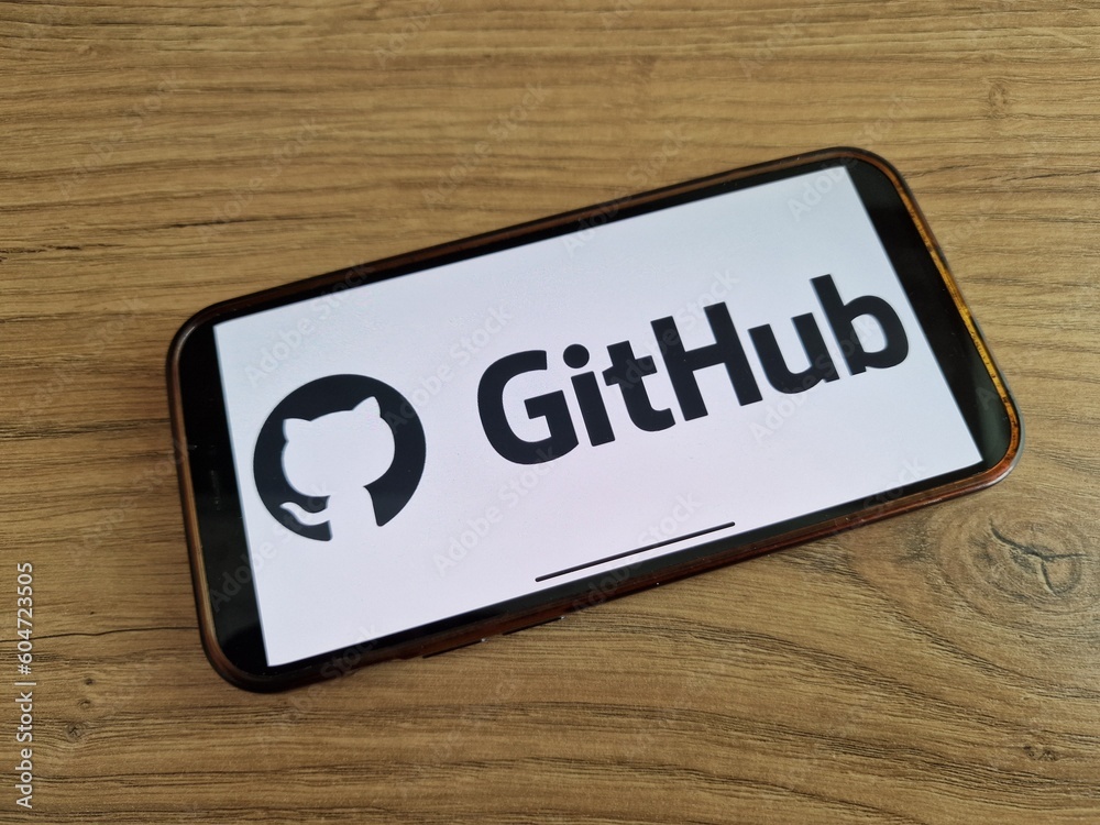 GitHub logo displayed on mobile phone Stock Photo | Adobe Stock
