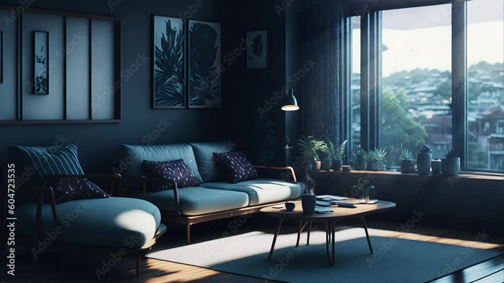 animated virtual backgrounds, twitch stream overlay loop, cozy lo-fi ...