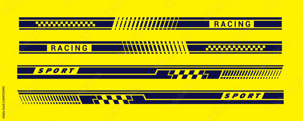 Sports racing stripes. Sports car, moto, boat stickers, striped vehicle ...