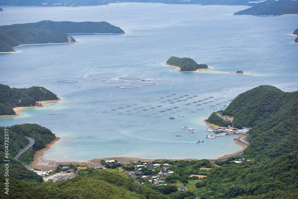 Kagoshima, Japan - May 17, 2023: Fish farming or aqua farming in Oshima ...