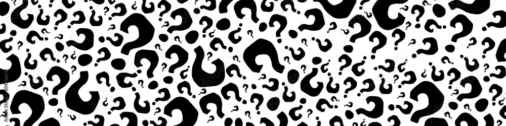 Black question marks on white background. Question mark pattern ...