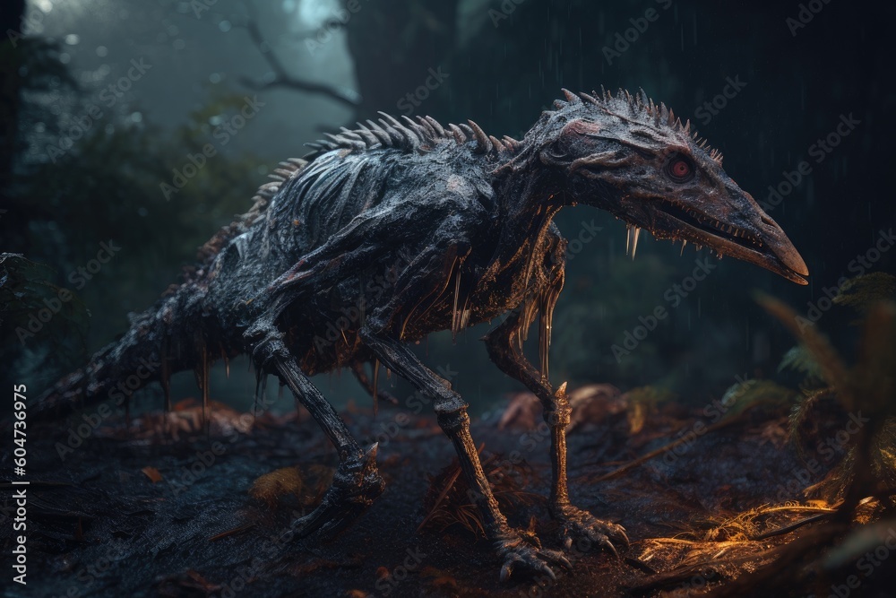 Dinosaurs. Extinct species of animals. Big strong toothy predators ...