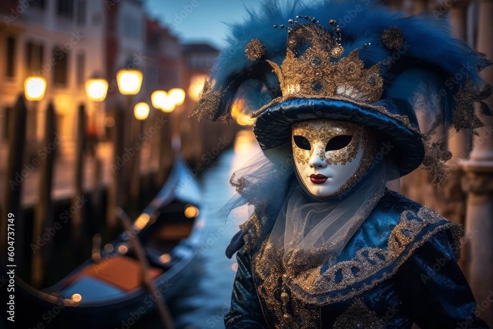 An image of a mysterious figure wearing a Venetian Carnival Mask ...